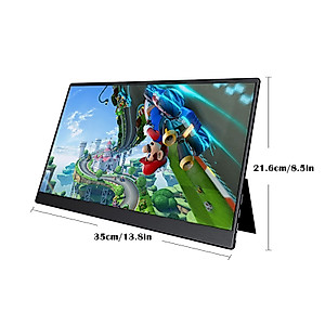 HONGFEISHANGMAO Monitor 4K Portable Monitor 15.6'' HDR FHD IPS Touchable Computer Display with USB-C HDMI Gaming Monitor for Xbox PS4 Switch Laptop PC Phone, 3840x2160 Gaming Monitor