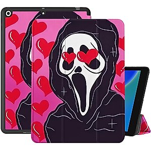 Cabreche Compatible with iPad 10.2 inch Case,9th /8th /7th Generation Case (2021/2020/2019) with Hard PVC Back,Auto Sleep/Wake Cover,for Girls Women Aesthetic Cute Cool-Skull Skeleton