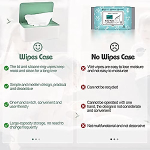 Whiidoom Diaper Wipes Dispenser Wipes Holder, Wipes Tissue Case Keeps Wipes Fresh Tissue Wipes Container with Lid (Green)