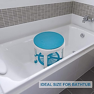 Health Line Massage Products Swivel Shower Stool 350 Lbs, 360 Degree Rotating Shower Chair for Inside Shower, Tool Free Adjustable Bathtub Seat with Storage Tray (FSA or HSA Eligible)