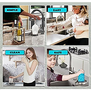 Zamazingoo Glass Rinser for Kitchen Sink, 2023 Newest Black Kitchen Faucet, Quick Cup Washer, High Pressure Cup Cleaner, Baby Bottle Washer for Home/Bar/Cafe/Restaurant, Matte Black