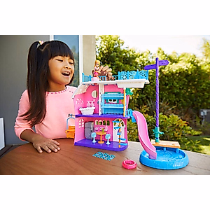 Polly Pocket Lil’ Lake House with 2 Stories, Slides, Lake Accessories, Living Accessories, 3-inch Polly Doll & Her Dog Peaches; For Ages 4 and Up [Amazon Exclusive]