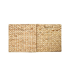 Foldable Hyacinth Storage Basket with Iron Wire Frame By Trademark Innovations (Set of 2) Natural