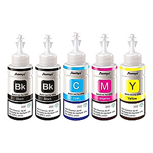 Aomya Compatible Epn T664 Ink Refill Bottle kit for Expression ET-2650, ET-2500, ET-2550, ET-2600 & Workforce ET-16500, ET-4500, ET-4550 L100 L110 L120 L200 L210 L300 L350 L355 L550 L555 Printers