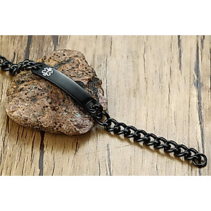 VNOX Just Throw me in The Trash Mens Womens 8MM Stainless Steel ID Tag Medical Alert Emergency Bracelet,8 inches,1 Piece