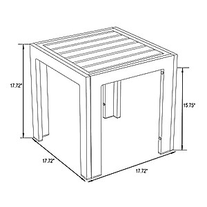 LeisureMod Chelsea Modern Weather Resistant Aluminum Side Square End Table for Patio Lawn Garden Balcony Yard & Porch, Black