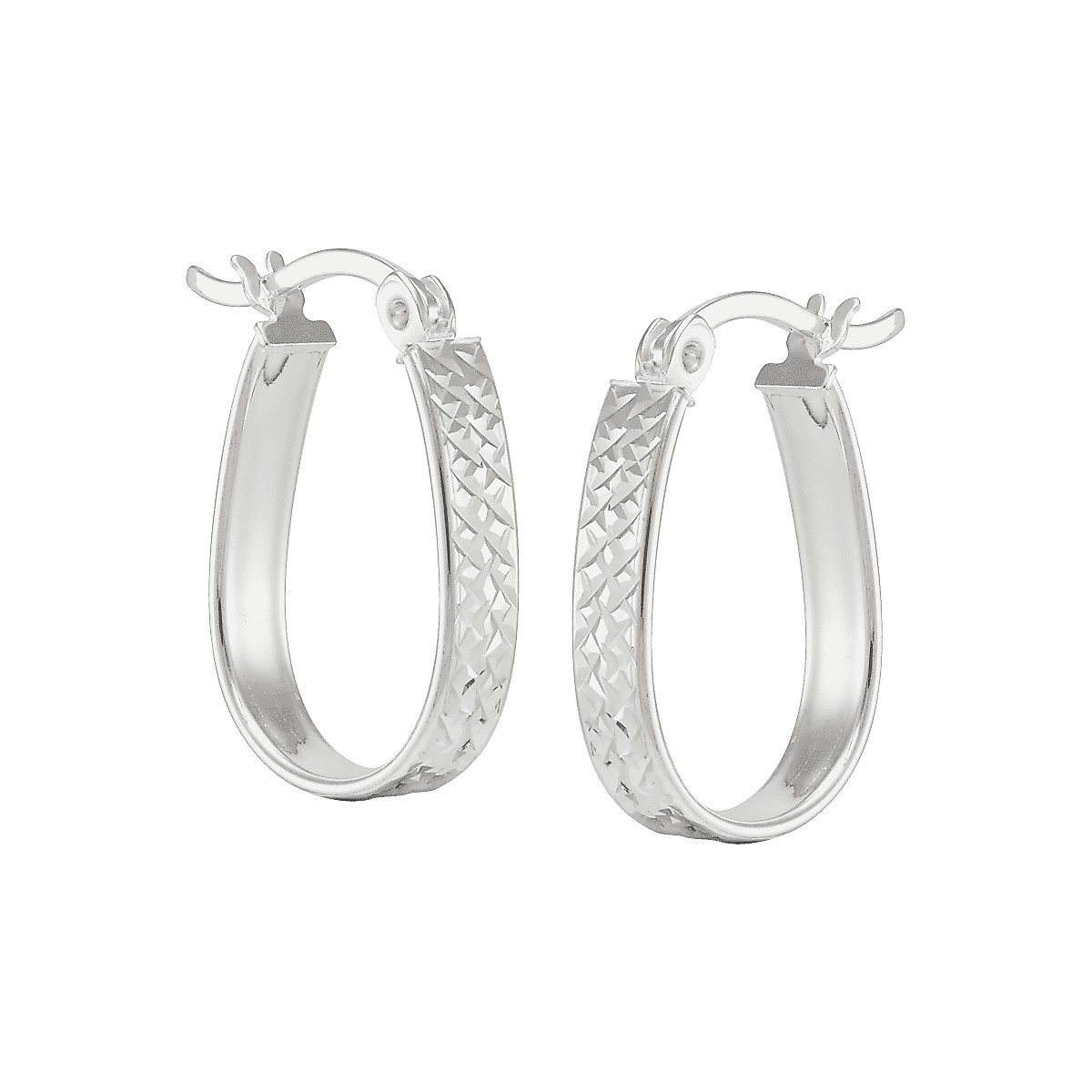 Silpada 'Ovalline' Textured Hoop Earrings in Sterling Silver