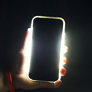 VANJUNN Selfie Illuminate Case for iPhone 13 Pro Max, LED Light up Case with Rechargeable Back and Front Illuminated Luminous Case for 13 Pro Max(Rose Gold)