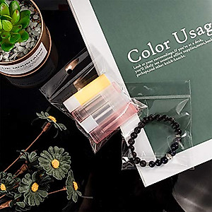 PH PandaHall 400 pcs 3.5 x 3.3 Inch Clear Plastic Bags, Resealable Adhesive Cello/Cellophane Treat Bags Self Sealing OPP Bags for Bakery Soap Cookies Gifts, 1.3 Mil