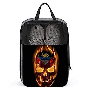 Frcavbin Travel Shoe Bag Shoes Carrier with Handle and Zipper Foldable Shoe Puches Organizer for Home storage School starts (Antigua And Barbuda)