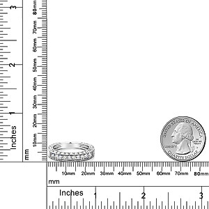 Gem Stone King 925 Sterling Silver White Created Sapphire Ring | Wedding Band Ring For Women | 1.00 Cttw | Available In Size 5,6,7,8,9