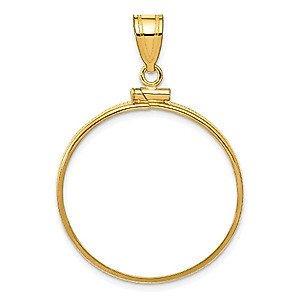 Gold Coin Mounting | Mexican 20 Peso coins | 27.5mm | Screw Top | Plain Reeded Edge and Rope Style Bezel Frames | Solid 14K Gold