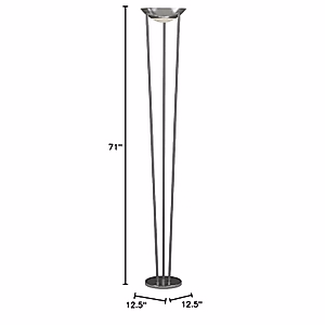 Adesso Home 5233-22 Transitional Two Light Floor Lamp from Odyssey Collection in Pwt, Nckl, B/S, Slvr. Finish, Steel