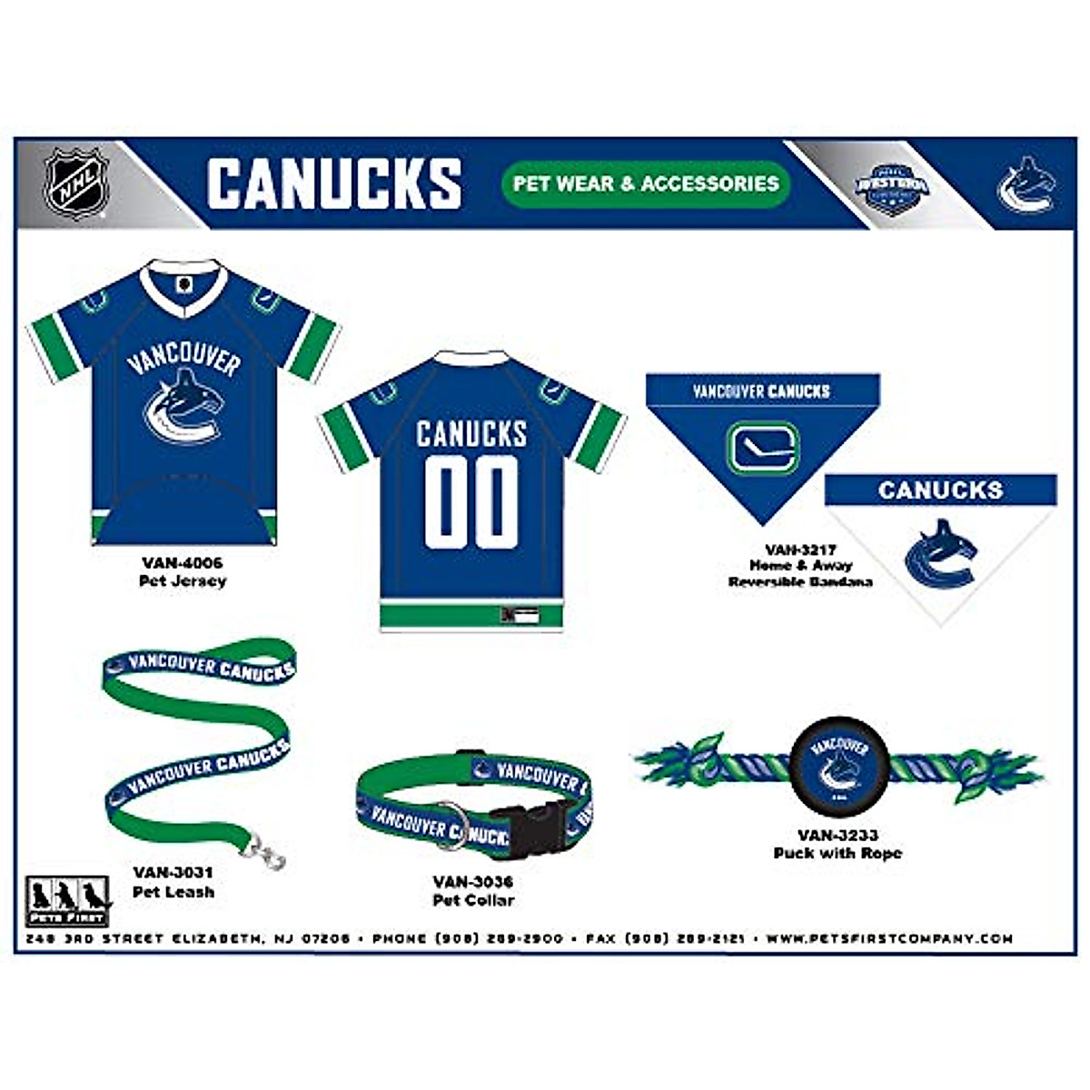 Pets First NHL Vancouver Canucks Collar for Dogs & Cats, Medium. - Adjustable, Cute & Stylish! The Ultimate Hockey Fan Collar!