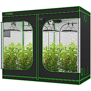 VIVOSUN S848 4x8 Grow Tent, 96"x48"x80" High Reflective Mylar with Observation Window and Floor Tray for Hydroponics Indoor Plant for VS4000/VSF4300