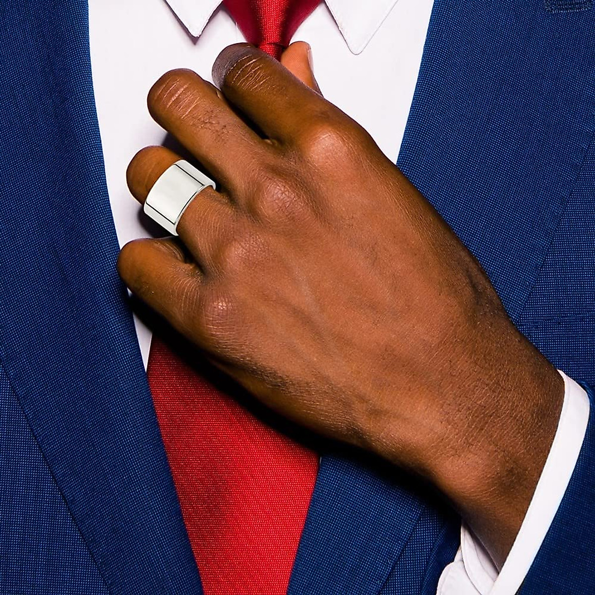 Diamond2Deal Sterling Silver 12mm Lightweight Flat Band Ring for Women Size 7.5