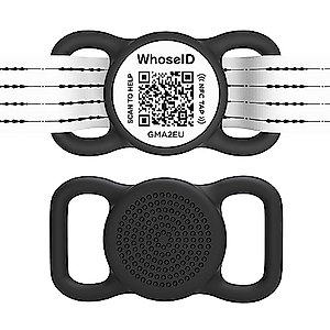 QR Personalized Pet ID Dog Tags, Silent Silicone QR Code ID Tags, Send Pet Location Alert Email When Scanning, No App Need, Multi-Pet Management, Black&White