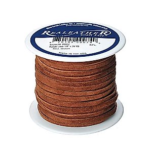 Realeather Suede Lace, 1/8" x 25 yd, Medium Brown