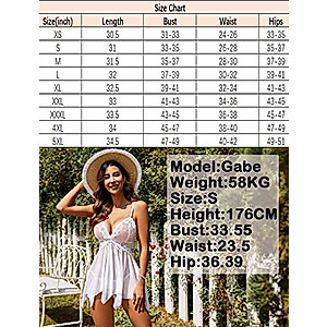 Avidlove Wedding Lingerie for Bride Lace Babydoll Sexy Lace Sleepwear for Women, White, Medium