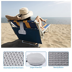 Joe & JoseRin Chaise Lounge Pillow for Head Resting, Outdoor/Indoor Adjustable Bench Chair Pillow with 3D Air Mesh for Patio Lounge Chair,Pool Lounge Chair,Office Chair Neck Attachment