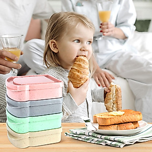 GothaBach 4 PCS Toast Shape Sandwich Box, 14Oz Sliced Toast box， Toast Fresh-keeping Container, Sandwich Containers for lunch boxes-Allow Microwave Heating and Frozen Preservation