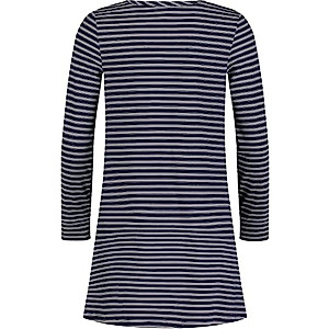 Nautica Girls' Long Sleeve Logo Design Knit T-Shirt Dress, Peacoat Butterfly, 7