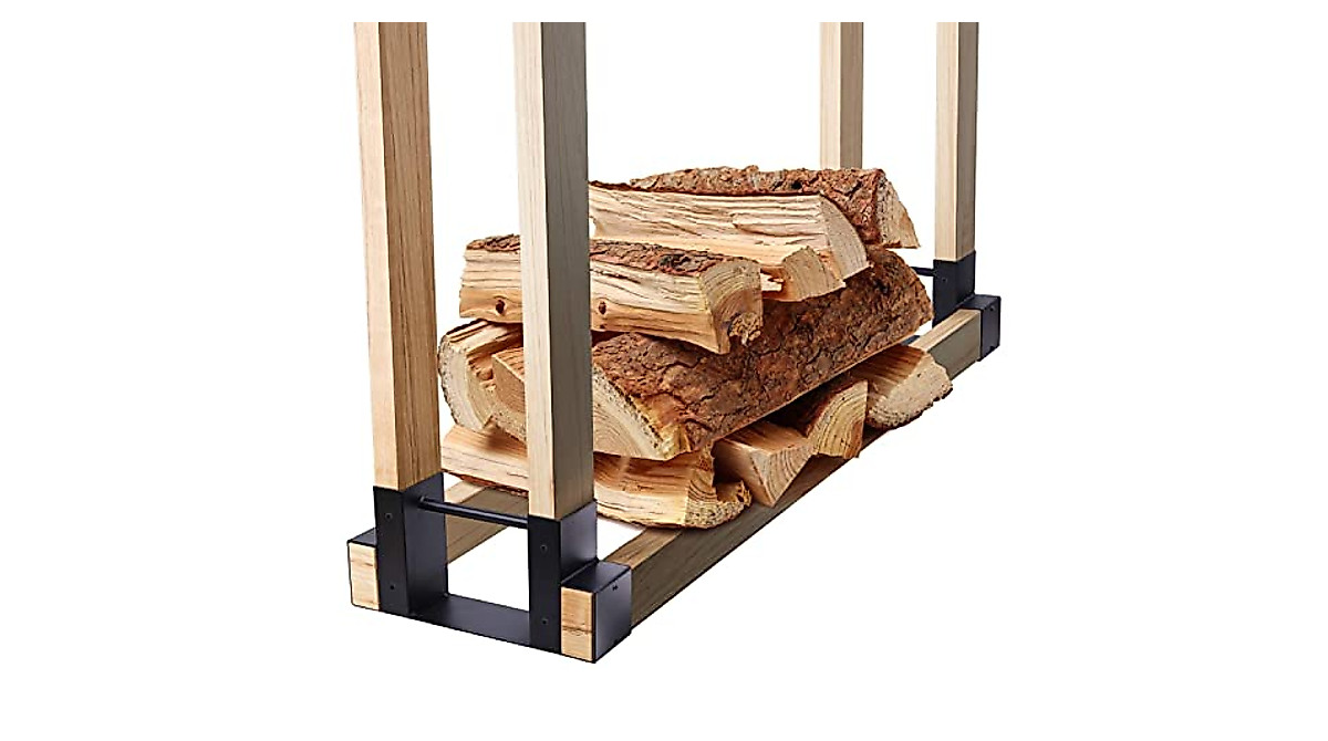 Ohuhu Firewood Rack Brackets 2-Pack for Easy DIY Firewood Storage