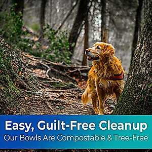 Vet-Grade Biodegradable Disposable Pet Bowls Bulk 100 Pk 8 Oz/1 Cup. Non-Toxic Food and Water Dishes for Puppies, Small Dogs or Cats. Sturdy and Leakproof for Healthy Pets!