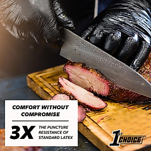 1st Choice Black Gloves Disposable Latex Free - Nitrile Gloves Large Black Nitrile Gloves for Cooking - 6 mil, Box of 100