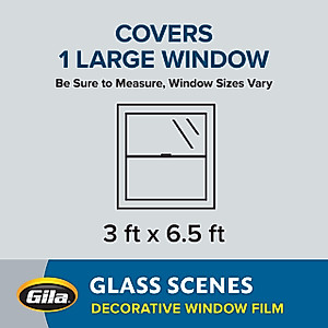 Gila Glass Scenes Frosted Glass Static Cling Window Film, 3ft x 6.5ft
