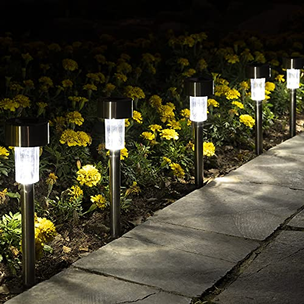 SOWSUN Solar Pathway Lights Outdoor ,Solar Powered Landscape Garden Lights for Pathway ,Lawn, Patio, Yard,Path,Walkway Decoration-12 Pack(White)