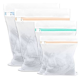 Mesh Laundry Bags,4pcs Large and Small Clothing Washing Bags for baby clothes,Underwear,T-Shirt, Coat,Shoes,active wear and Travel Laundry Storage Bag (Size:XL,L,M,S)