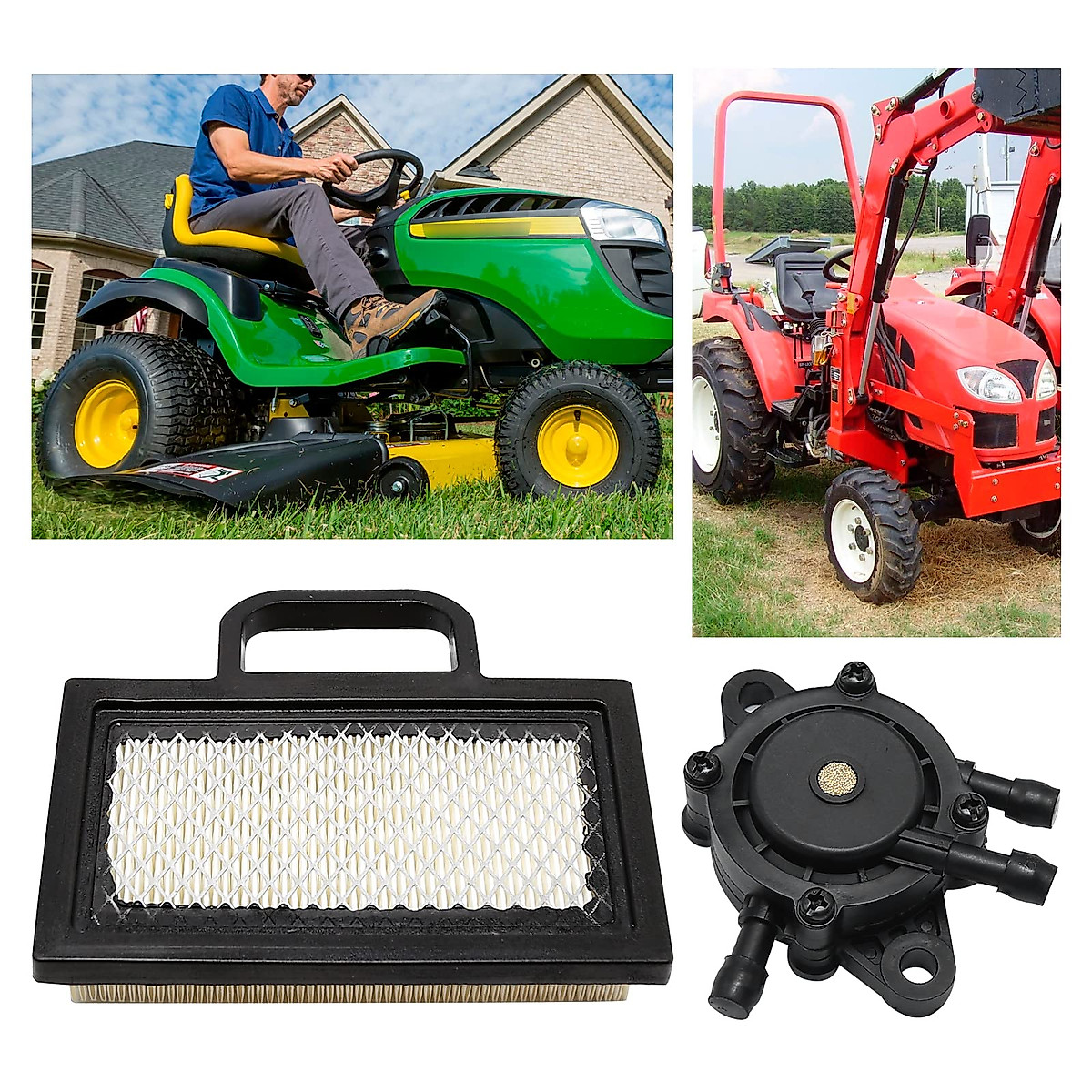 Air Filter & Oil Filter Set Replacement for BS 499486 808656 691035 John Deer L120 Poulan 18-26HP L111 L118 LA130 LA140 LA140 LA150 D130 D140 GY21056