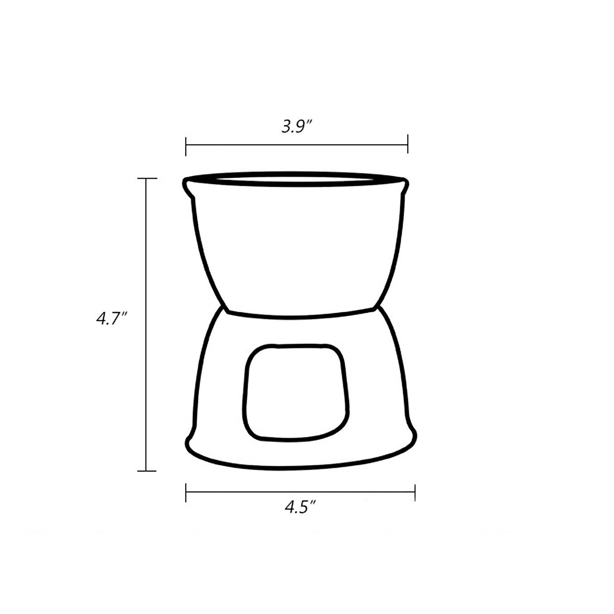 Tebery Fondue Set with 4 Color Forks, Premium Tea Light Porcelain Melting Pot for Cheese, Chocolate and Tapas - White