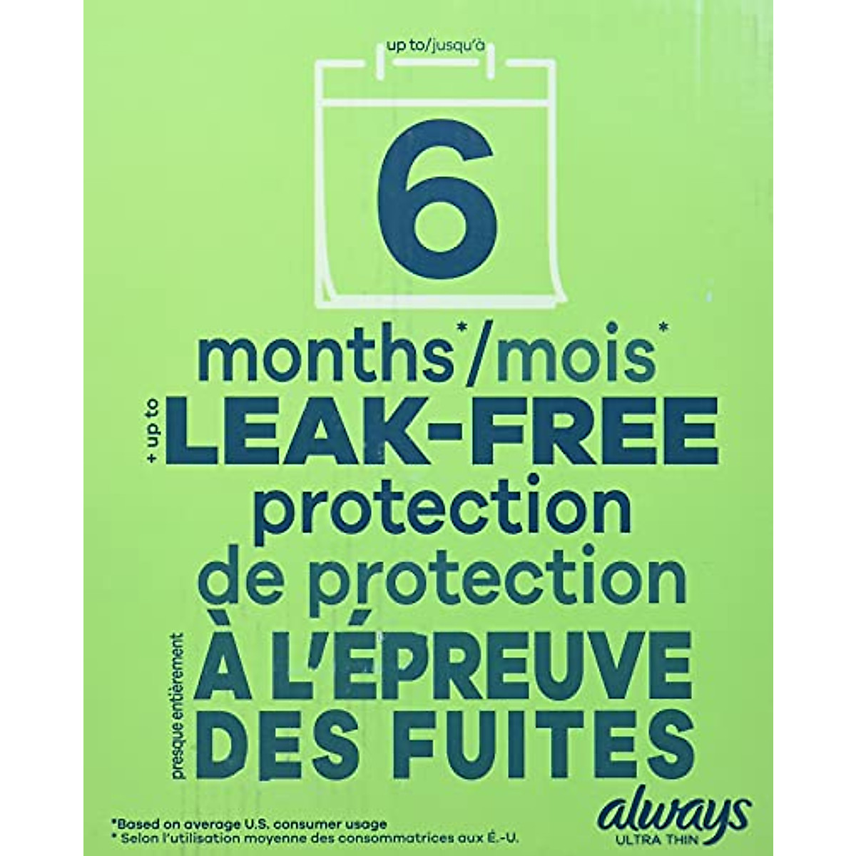 Always Ultra Thin Feminine Pads with Wings, Long/Super, Unscented, 88 Count