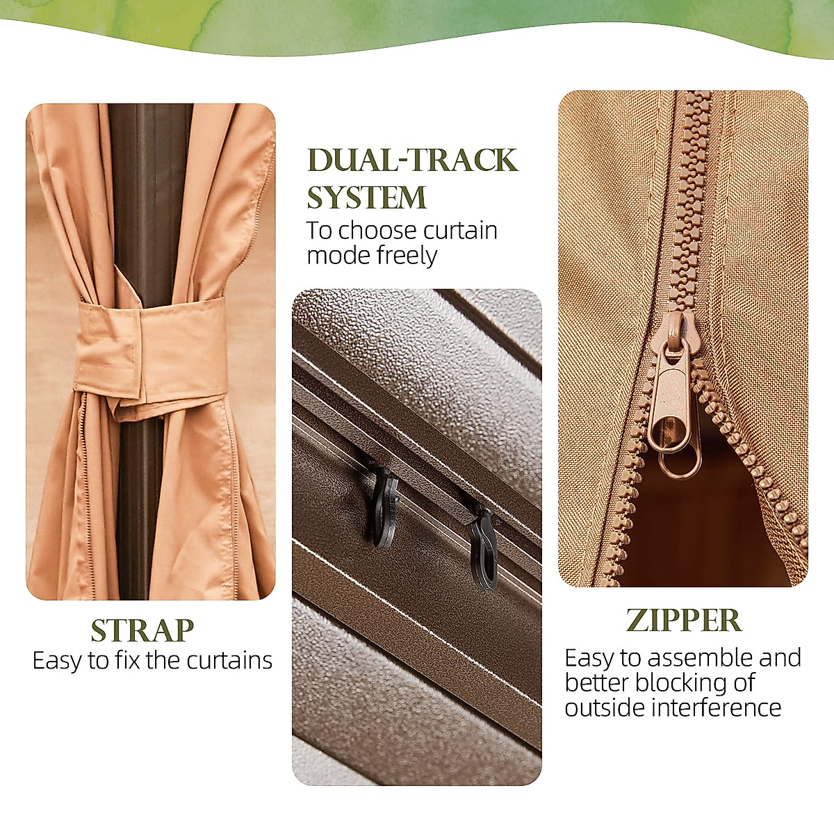 YOLENY 10' x 13' Hardtop Gazebo with Galvanized Steel Roof, Arc Roof Gazebo with Aluminum Frame, Outdoor Gazebo with Curtain&Netting, Sunshade for Gardens, Lawns, Deck