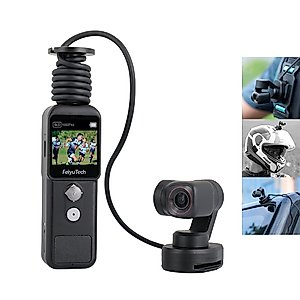 Feiyu Pocket 2S Gimbal Integrated Action Camera Handheld 3-axis Stabilizer 4K Video Record,Split-Designed for Motorcycle Car Pets,Magnetic Alloy Boby with Mic,130° Wide,YouTube TikTok Vlog,App