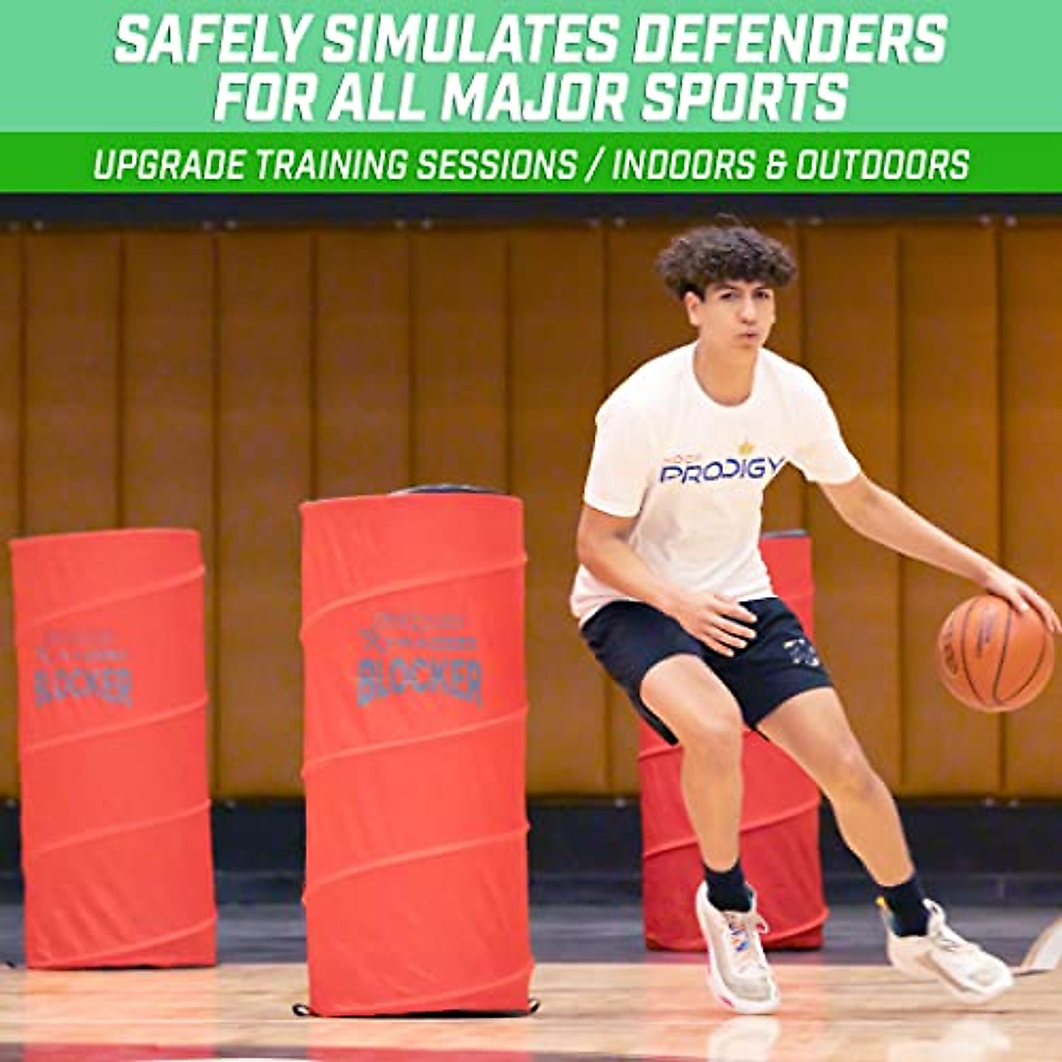 GoSports XTRAMAN Blocker Pop-Up Defenders 3 Pack - Safely Simulate Defenders for All Major Sports - Basketball, Soccer, Football and More, Black