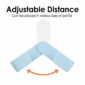 HappyLily Pot Lid Organizer for Cabinet Door, Adhesive Pot Lid Holder Wall Mounted, Adjustable Hanging Pot Rack for Lids (2 Pack/White & Blue)