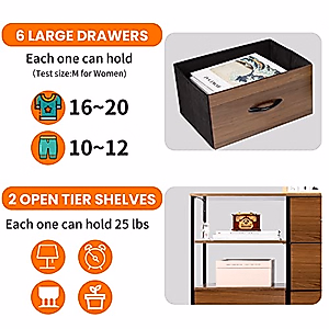 CONNOO Fabric Dresser with 4 Drawers and 2 Side Shelf, Lightweight Industrial Storage Unit Organizer for Entryway, Bedroom, Nightstand, Office, Kitchen
