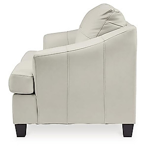 Signature Design by Ashley Genoa Modern Leather Match Loveseat, White