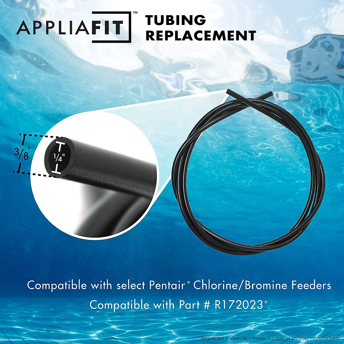 AppliaFit 8-Feet Tubing Compatible with Pentair R172023 for Pentair Rainbow Chlorine/Bromine Feeders (1-Pack)