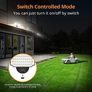 LEPOWER 4500LM LED Flood Light Outdoor Dusk to Dawn, 45W Security Lights Outdoor with 3 Adjustable Heads, IP65 Waterproof, 5000K, Photocell Flood Light Fixture for Garage, Patio, Yard