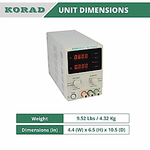 KORAD KD3005D - Precision Variable Adjustable 30V, 5A DC Linear Power Supply Digital Regulated Lab Grade…