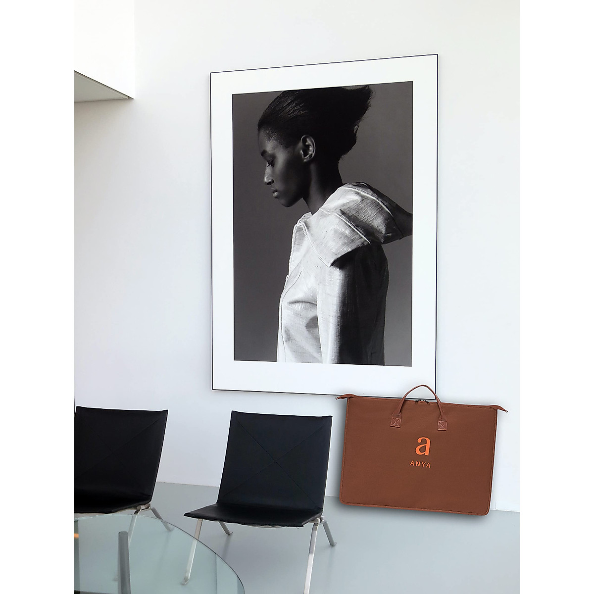 Art Portfolio bag, artist carrying bag, storage bag for artwork, posters with zipper and handles, light weight art bag for professionals, students. Anya Konst