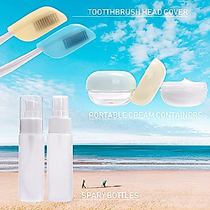 Valourgo 10 Pack Travel Bottles Set for Toiletries, 3 Ounce Portable Travel Size Containers Leak Proof Spray Bottles Tubes Shampoo Conditioner Accessories with Label
