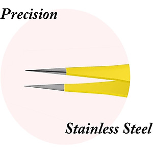 Bellesante 2 PCS Precision Surgical Grade Tweezers - Best Stainless Steel Sharp Tweezers for Ingrown Hair Extraction, Precise Eyebrow, Facial and Body Hair Grooming, Splinter, & Tick - Needle Nose