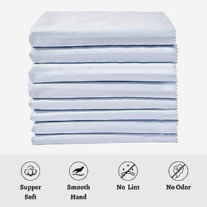 CATIFLIN 8 Pack Large Instrument Cleaning Cloth, Lint Free Guitar Cleaning Cloth, Soft Polishing Cloth For Flute, Cello, Viola, Violin, Trumpet, Clarinet, String Instruments (12"X12", Light Blue)