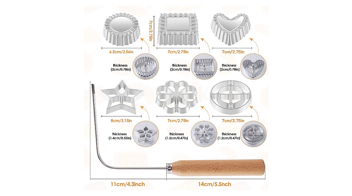 7-Piece Rosettes Timbale Set for Perfect Desserts