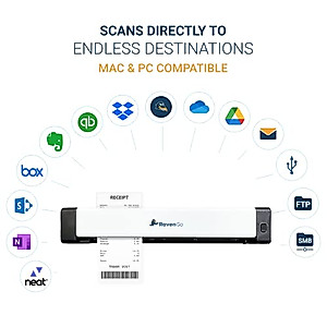 Raven Go Portable Mobile Document Scanner for PC and Mac with Simplex Sheet-Fed Scanning